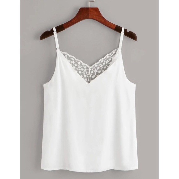 Tops | Plus Size White Lace Cami Top | Poshmark